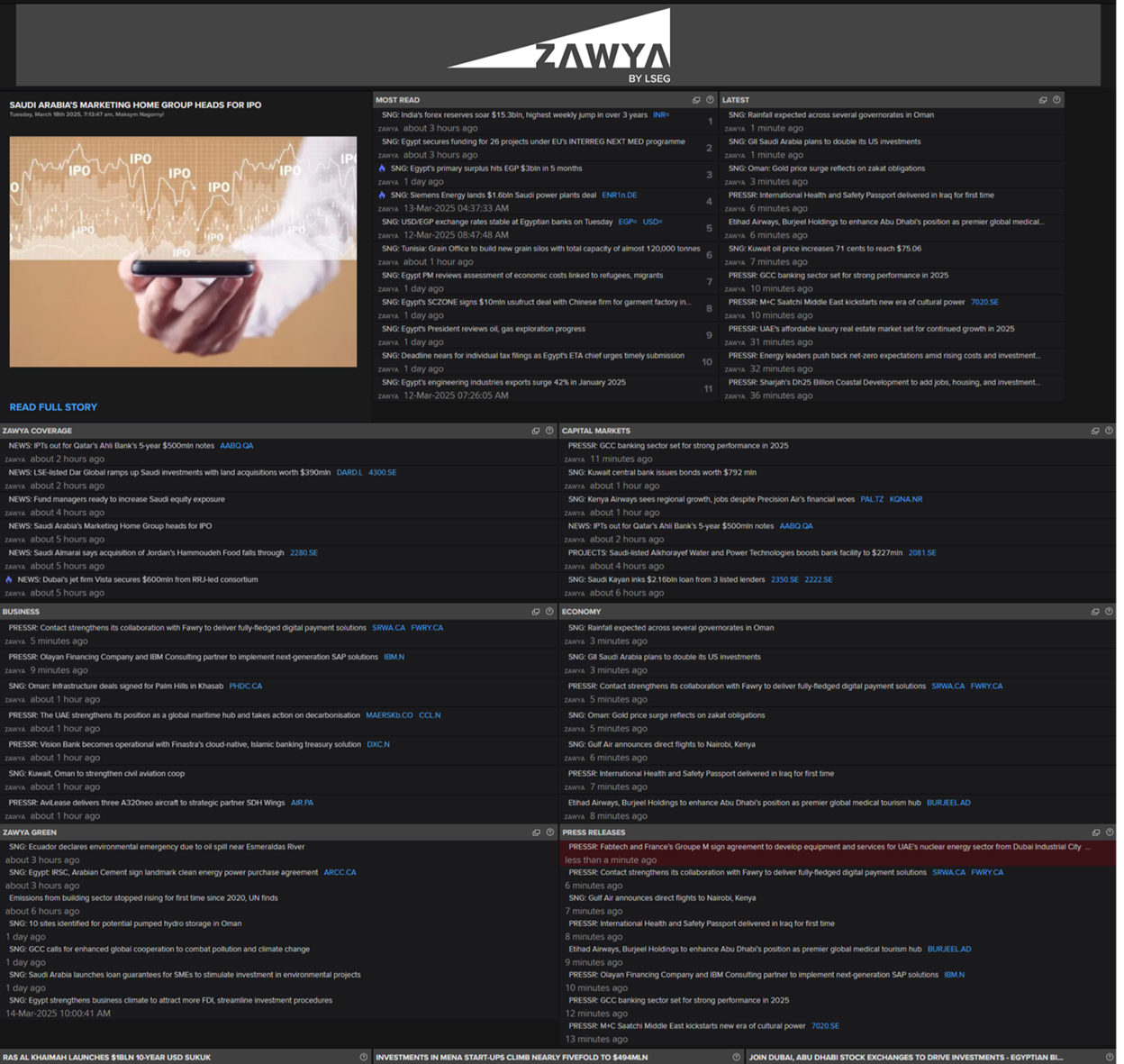 LSEG integrates Middle East and Africa news including intelligence ...