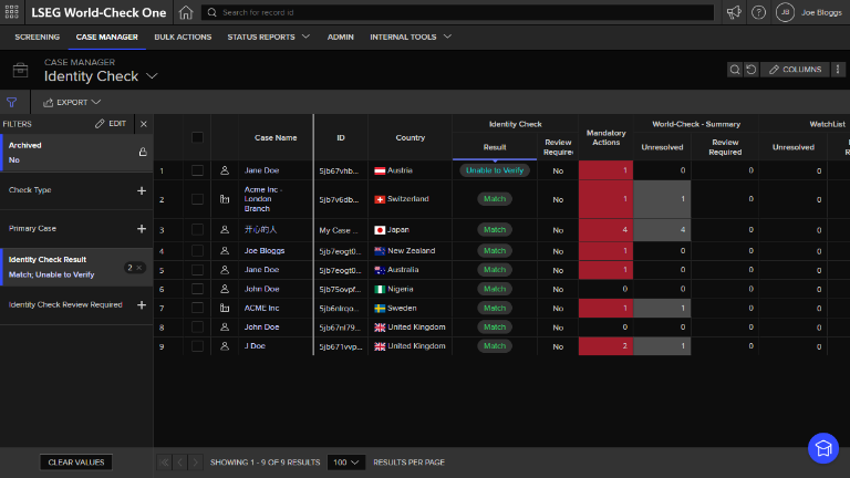 KYC 検証・顧客スクリーニングのための World-Check One プラットフォーム | LSEG